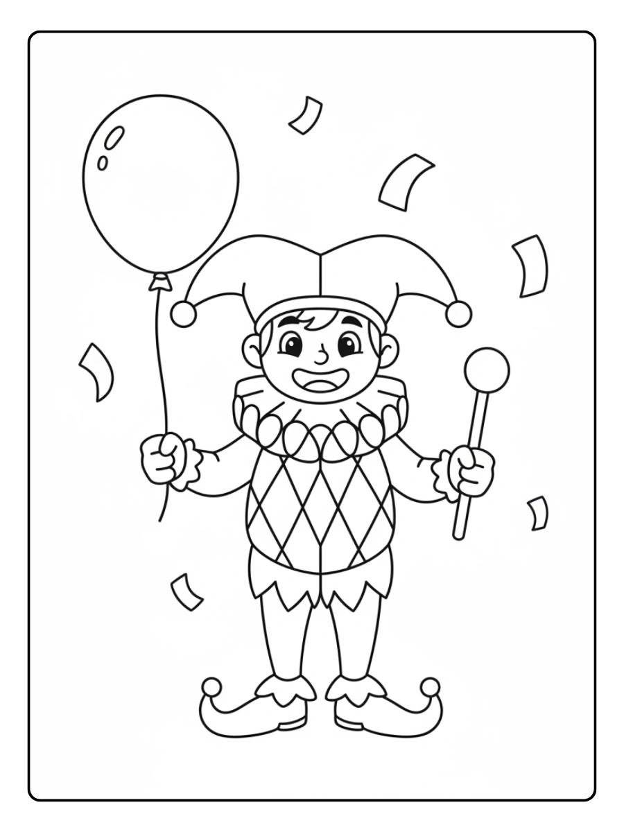Gratuito Disegni da Colorare Arlecchino (PDF da stampare) - Gencolorare