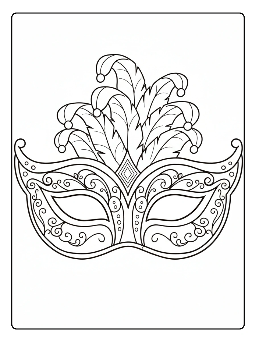 Gratuito Disegni da Colorare Maschere Carnevale (PDF da stampare ...