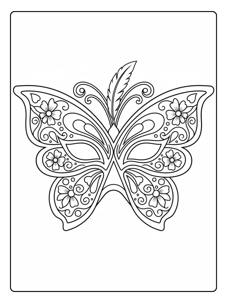Gratuito Disegni da Colorare Maschere Carnevale (PDF da stampare ...