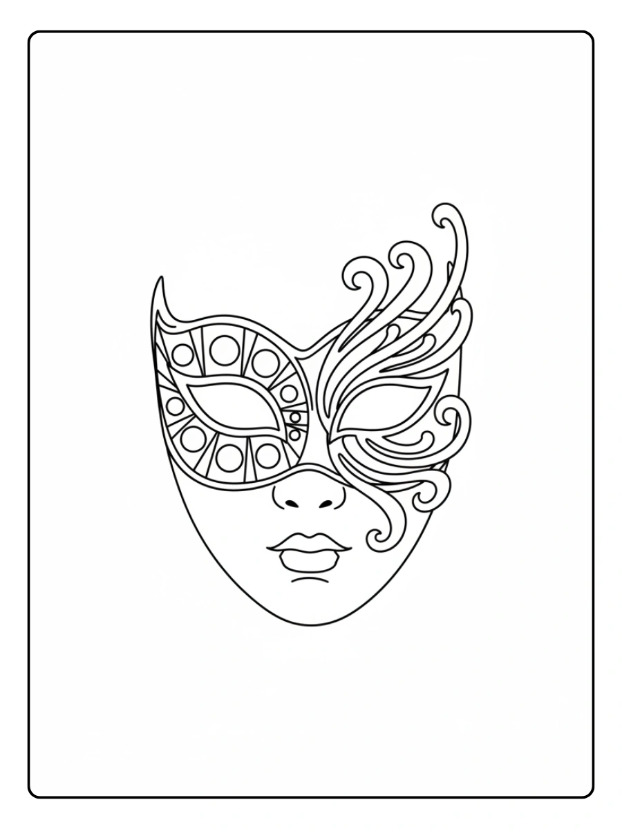 Gratuito Disegni da Colorare Maschere Carnevale (PDF da stampare ...