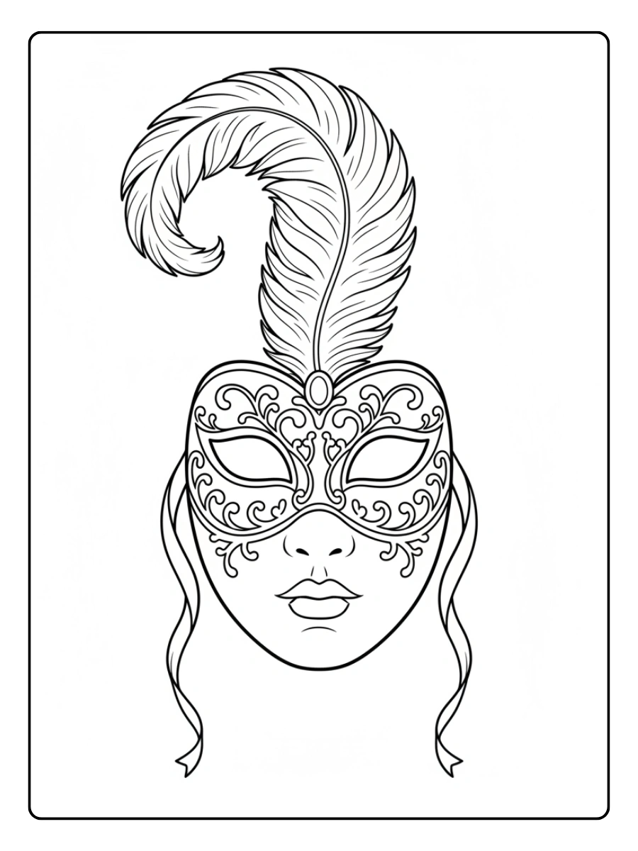 Gratuito Disegni da Colorare Maschere Carnevale (PDF da stampare ...