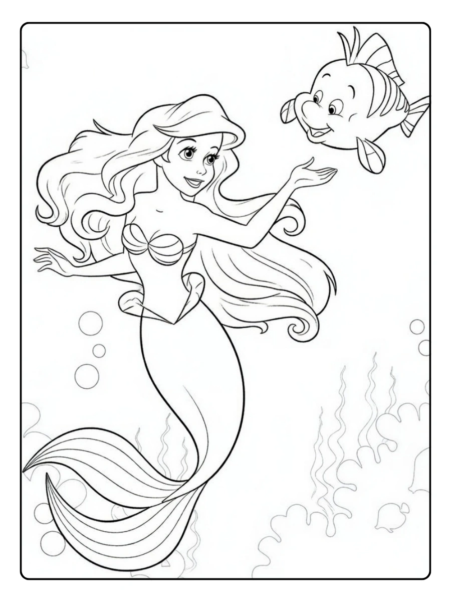 Gratuito Disegni da colorare Ariel (PDF da stampare) - Gencolorare