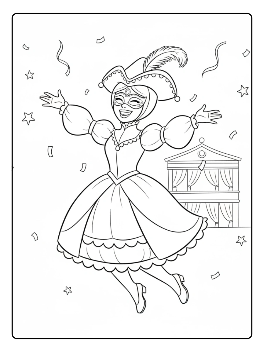 Gratuito Disegni di Colombina da Colorare (PDF da stampare) - Gencolorare