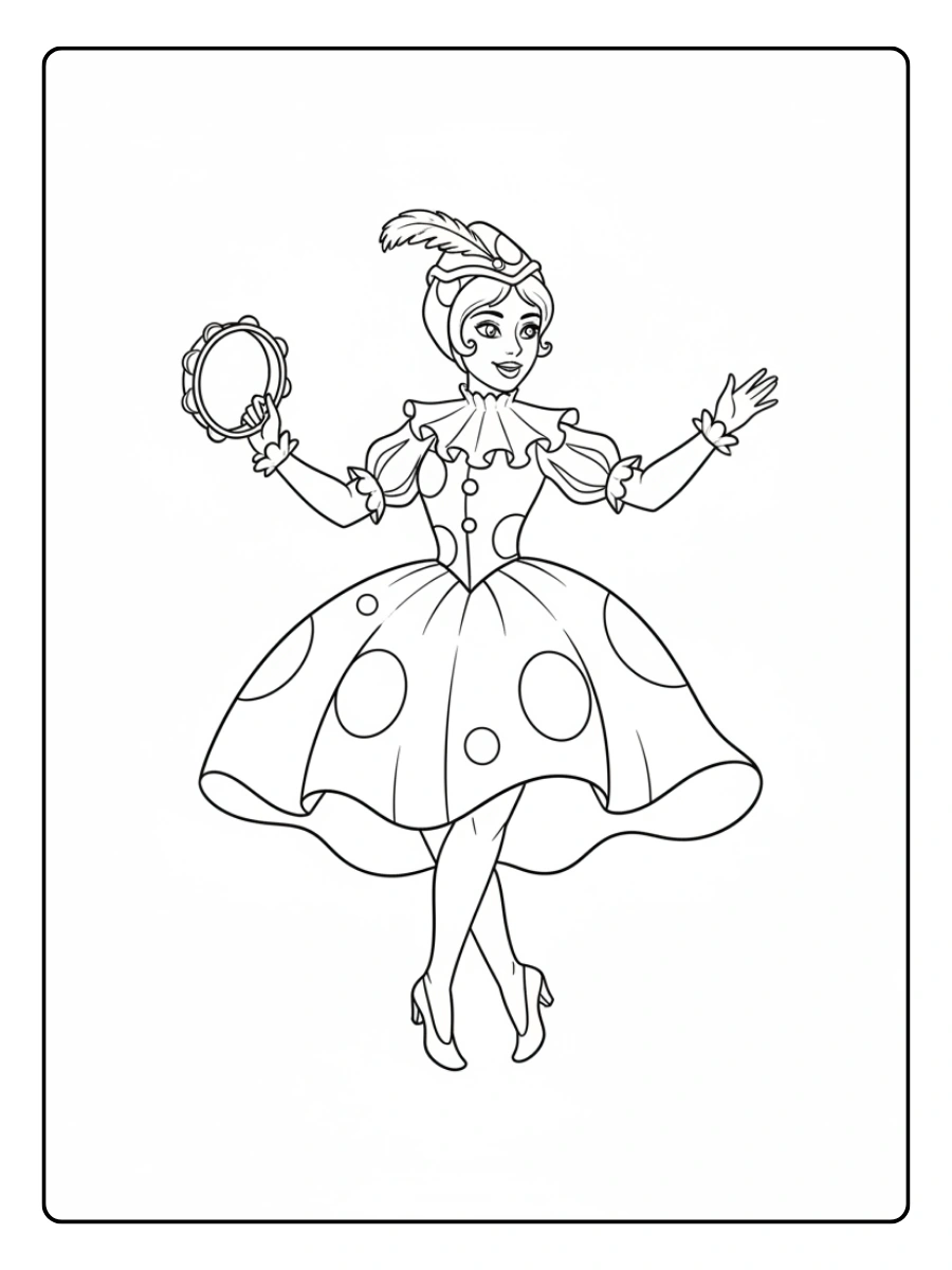 Gratuito Disegni di Colombina da Colorare (PDF da stampare) - Gencolorare