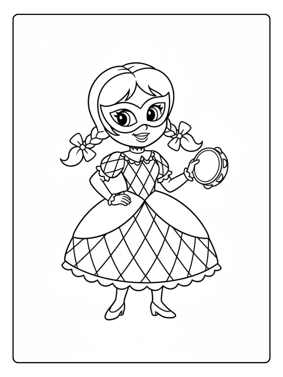 Gratuito Disegni di Colombina da Colorare (PDF da stampare) - Gencolorare